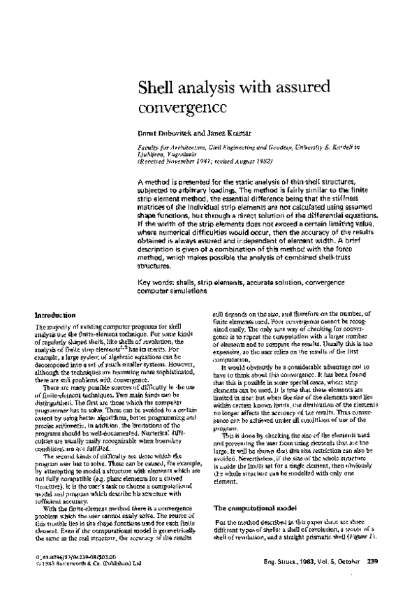 (PDF) Shell analysis with assured convergence