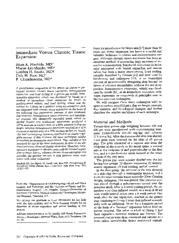 (PDF) Immediate Versus Chronic Tissue Expansion