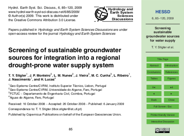 (PDF) Screening of sustainable groundwater sources for integration into ...