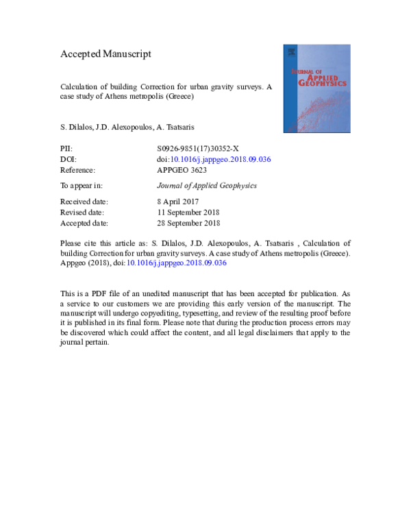 Pdf Calculation Of Building Correction For Urban Gravity Surveys A