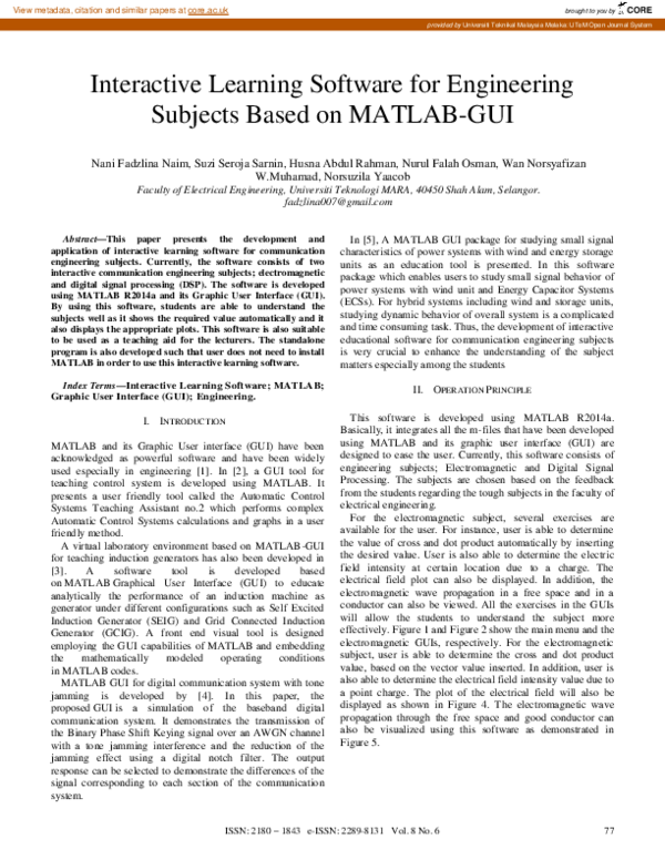 (PDF) Interactive Learning Software for Engineering Subjects Based on ...