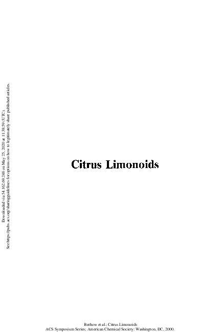 (PDF) Citrus Limonoids