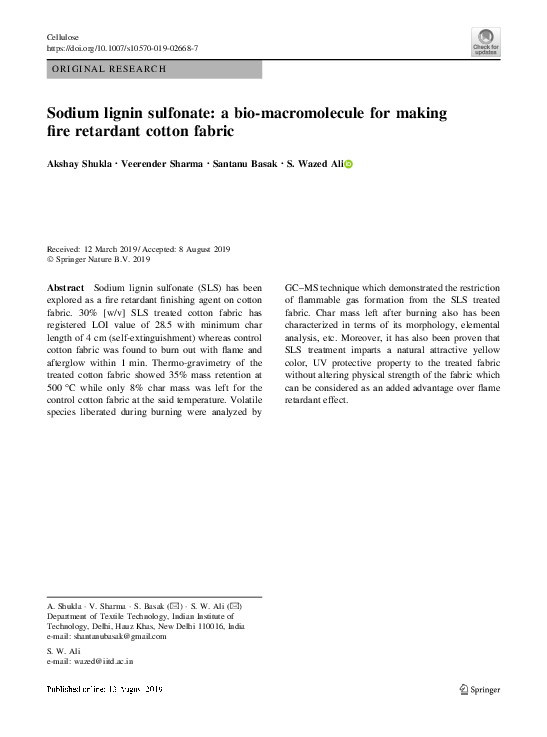 (PDF) Sodium lignin sulfonate: a bio-macromolecule for making fire ...