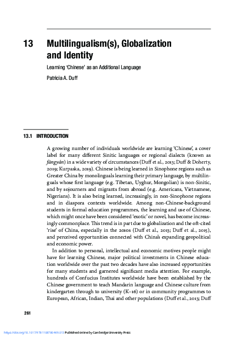 (PDF) Multilingualism(s), globalization, and identity: Learning ...