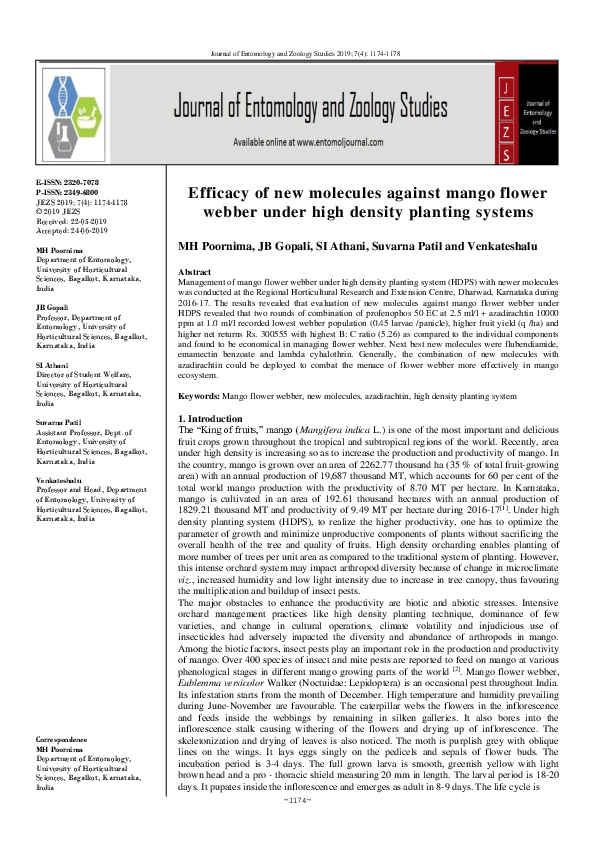 (PDF) Efficacy of new molecules against mango flower webber under high ...