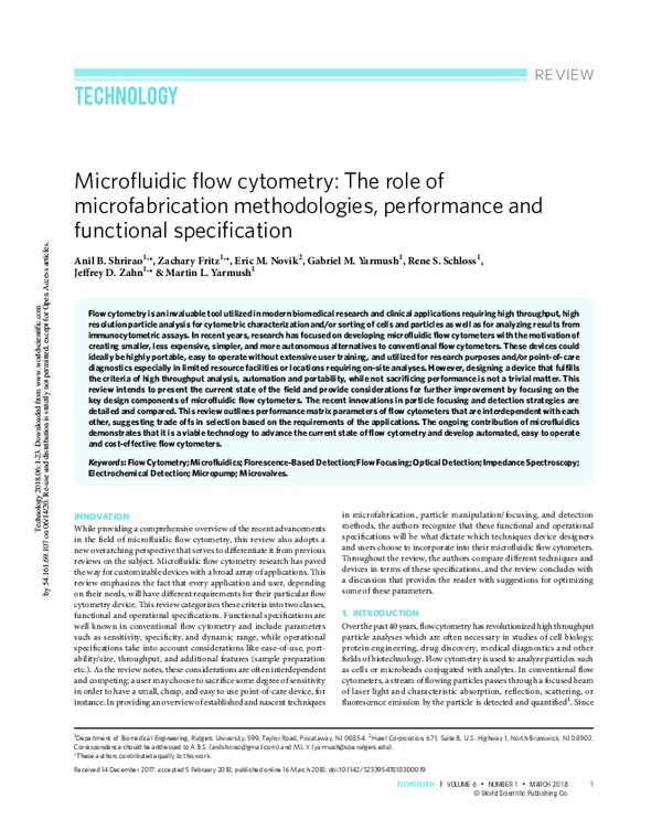 (PDF) Microfluidic flow cytometry: The role of microfabrication ...