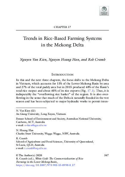 (PDF) Trends in Rice-Based Farming Systems in the Mekong Delta