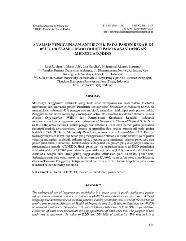(PDF) Analisis Penggunaan Antibiotik pada Pasien Bedah di RSUD dr ...