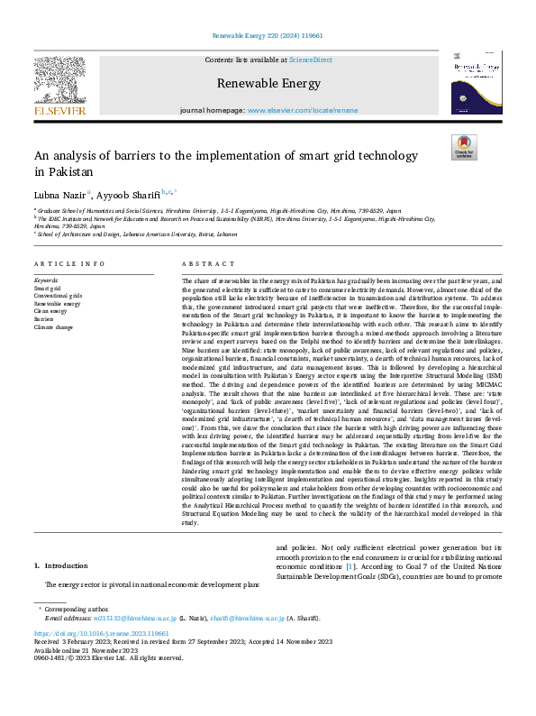 (PDF) An analysis of barriers to the implementation of smart grid ...