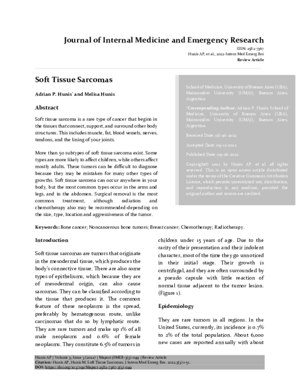 (PDF) Soft Tissue Sarcomas