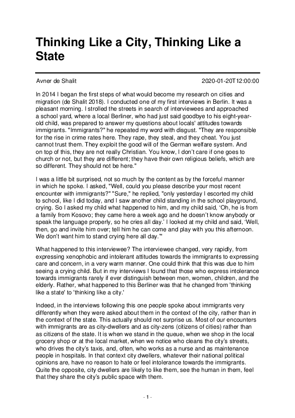 (PDF) Thinking Like a City, Thinking Like a State