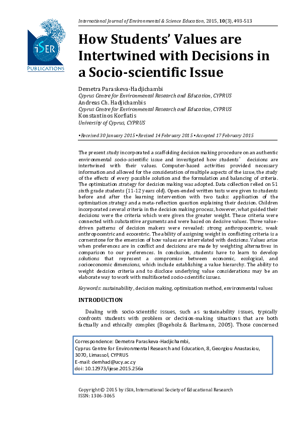 (PDF) How Students Make Meaning from a Teaching Sequence on a Socio ...