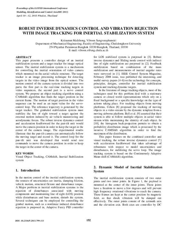 (PDF) Robust Inverse Dynamics Control and Vibration Rejection with Image Tracking for Inertial ...
