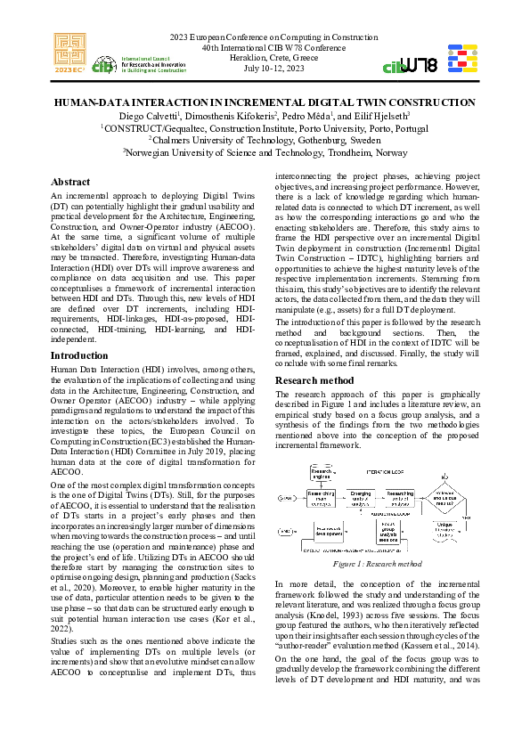 (PDF) Human-data interaction in incremental digital twin construction