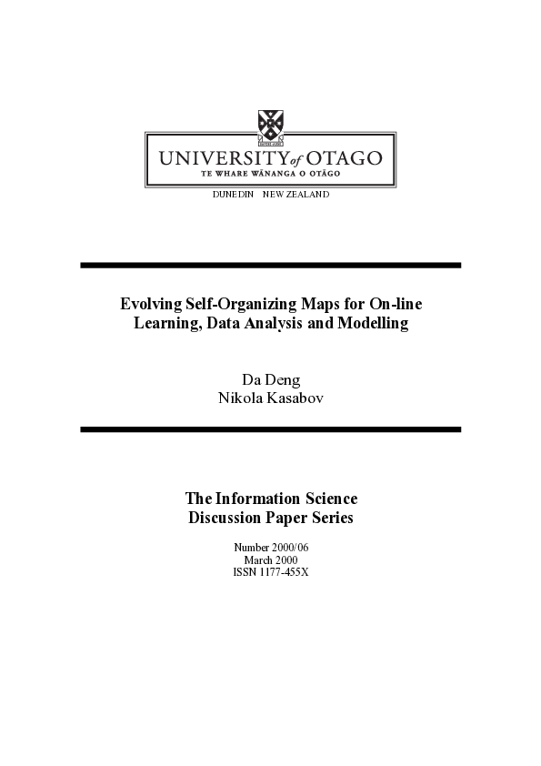 Pdf Evolving Self Organizing Maps For On Line Learning Data Analysis And Modelling Jeremiah