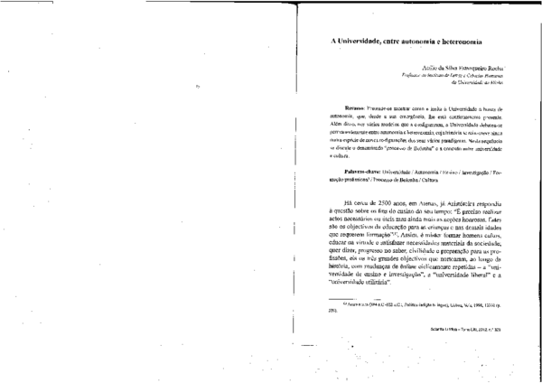 (PDF) A universidade, entre autonomia e heteronomia