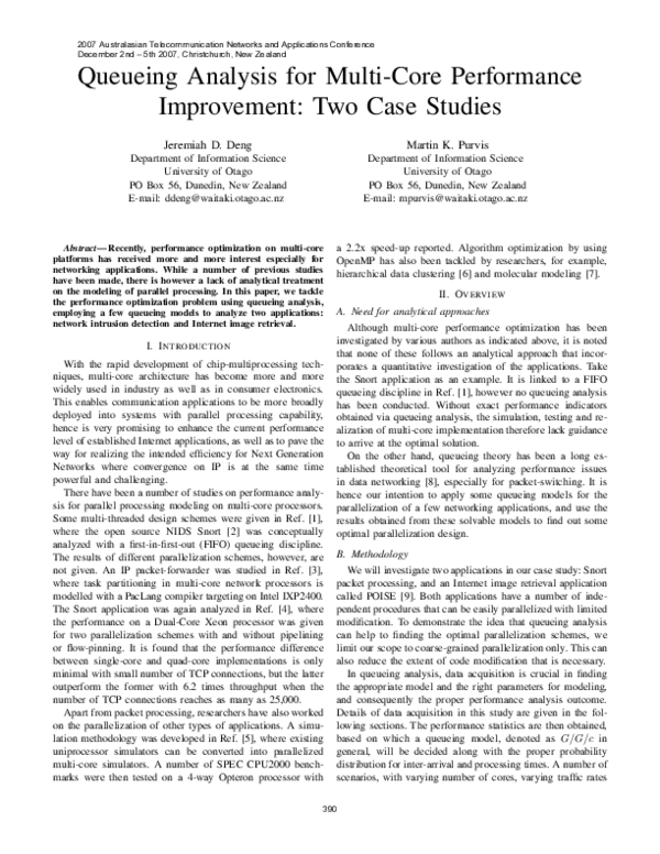 Pdf Queueing Analysis For Multi Core Performance Improvement Two