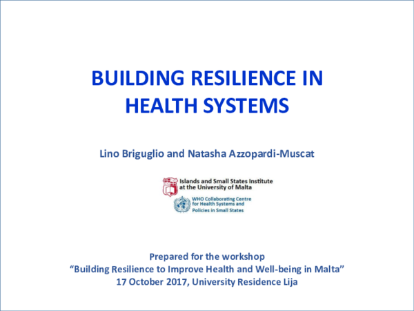 (PDF) Building resilience in health systems