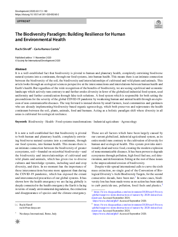 (PDF) The Biodiversity Paradigm: Building Resilience for Human and ...