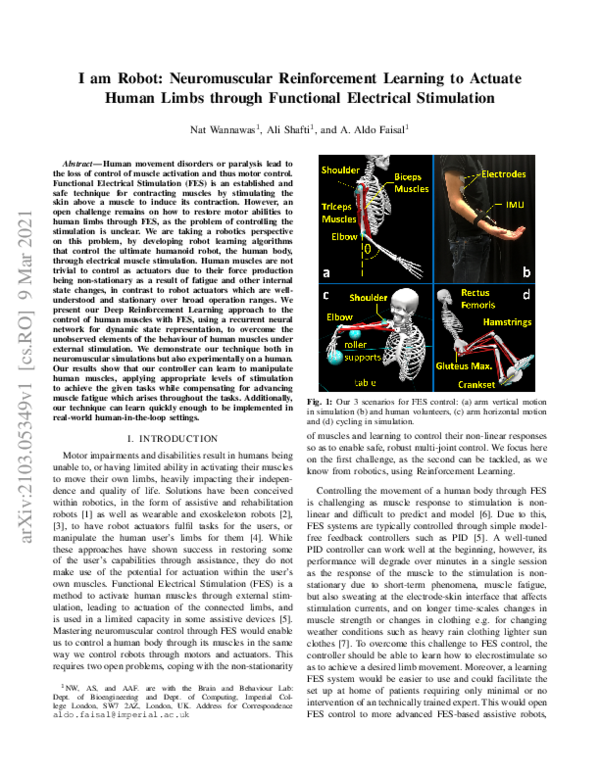 (PDF) I am Robot: Neuromuscular Reinforcement Learning to Actuate Human ...