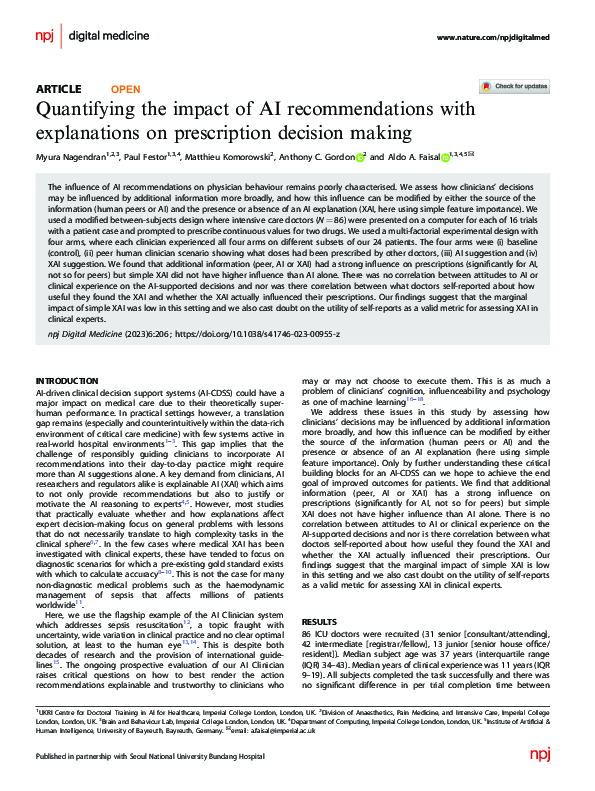 Pdf Quantifying The Impact Of Ai Recommendations With Explanations On