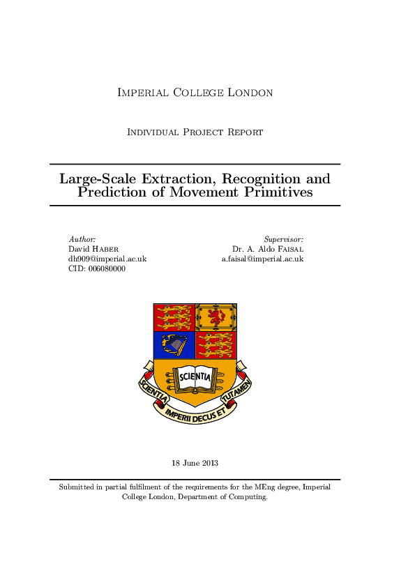 (PDF) Large-Scale Extraction, Recognition and Prediction of Movement Primitives | Aldo Faisal ...
