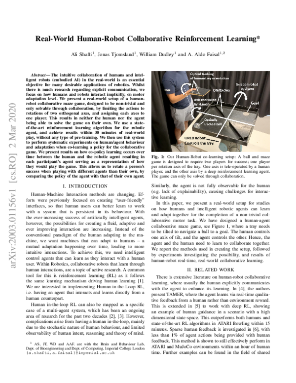 (PDF) Real-World Human-Robot Collaborative Reinforcement Learning