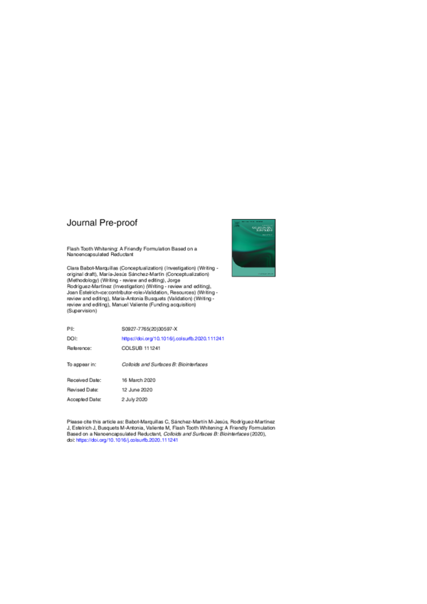 (PDF) Flash tooth whitening: A friendly formulation based on a ...