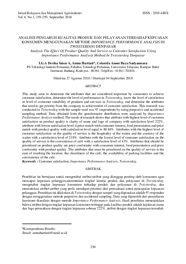 (PDF) Analisis Pengaruh Kualitas Produk Dan Pelayanan Terdahap Kepuasan Konsumen Menggunakan ...