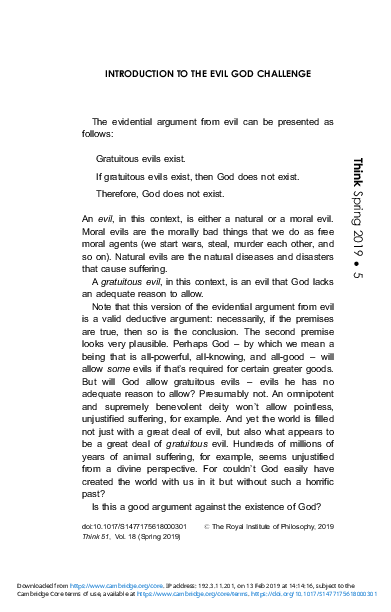 (PDF) Introduction to the Evil God Challenge