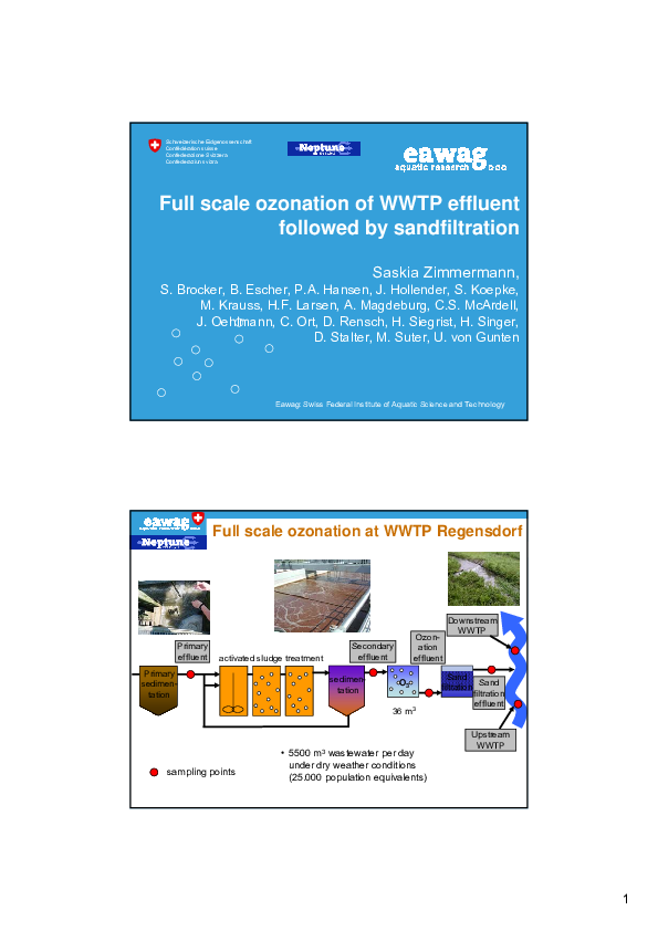 (PDF) Full-scale ozonation of WWTP effluent followed by sandfiltration