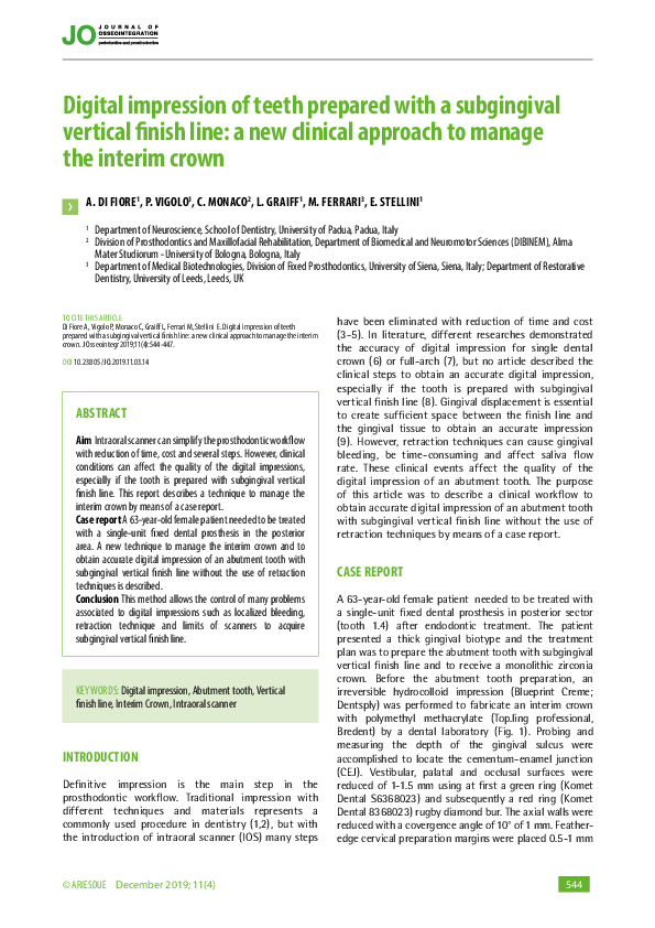 (PDF) Digital impression of teeth prepared with a subgingival vertical ...
