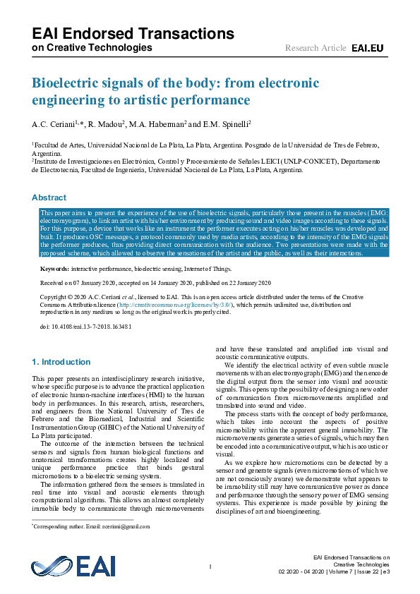 (PDF) Bioelectric signals of the body: from electronic engineering to ...