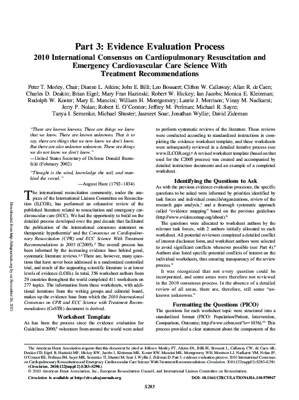 (PDF) Part 3: Evidence evaluation process