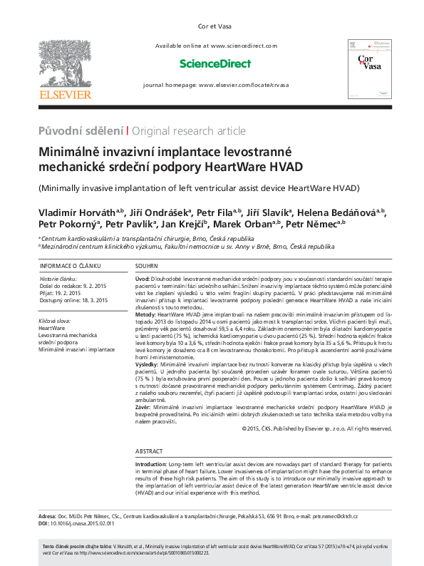 (PDF) Minimally invasive implantation of left ventricular assist device ...