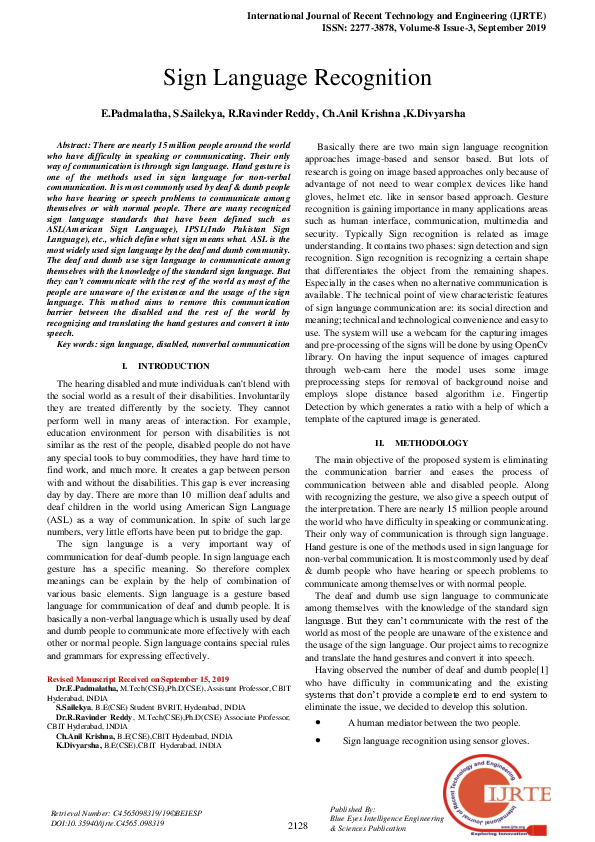 (PDF) Sign Language Recognition (PDF) Sign Language Recognition