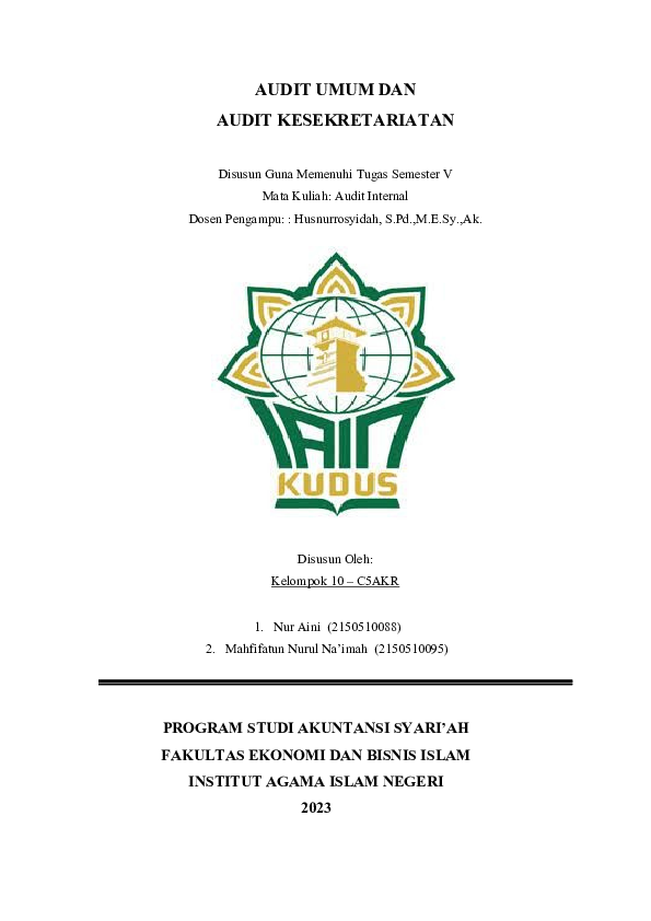 (DOC) Makalah Audit Kel