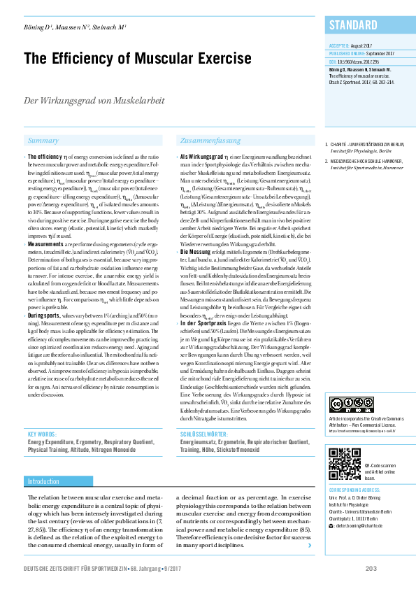 (PDF) The efficiency of muscular exercise