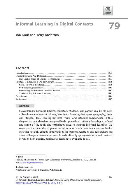 (PDF) Informal Learning in Digital Contexts