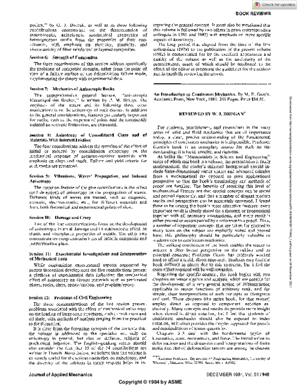 (PDF) An Introduction to Continuum Mechanics