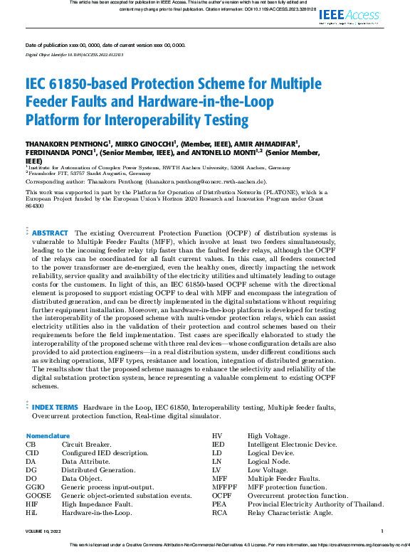 Pdf Iec 61850 Based Protection Scheme For Multiple Feeder Faults And Hardware In The Loop