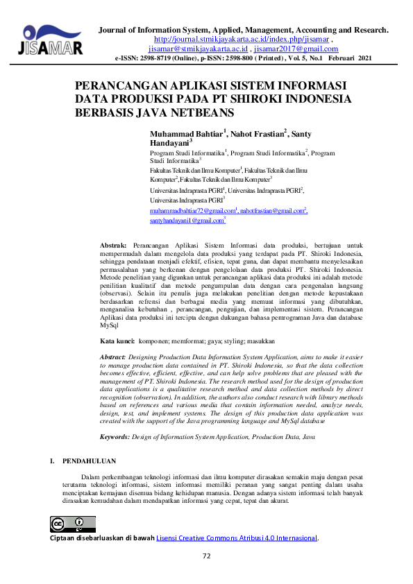 (PDF) Perancangan Aplikasi Sistem Informasi Data Produksi Pada PT ...