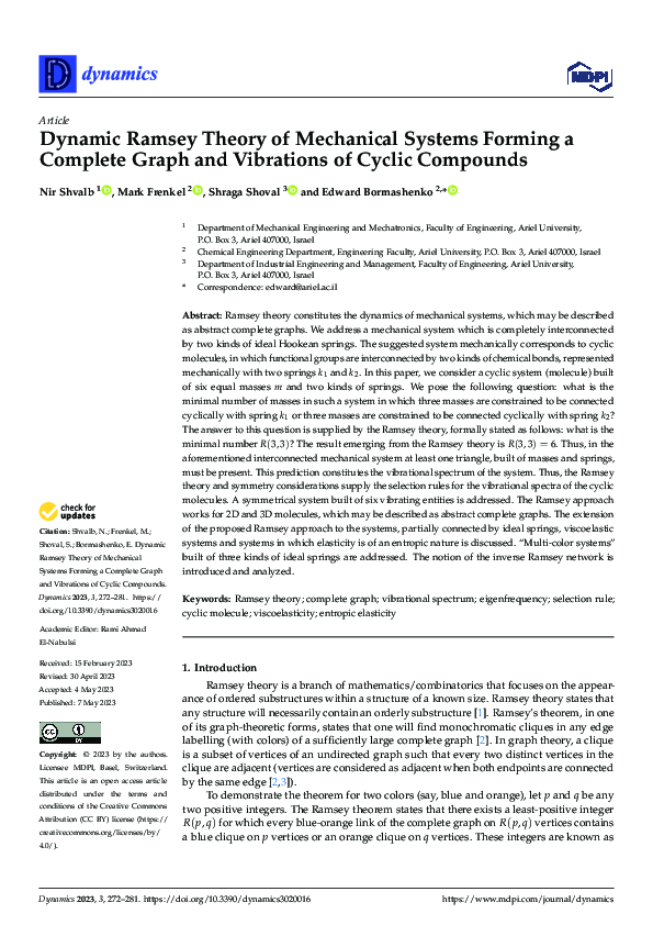 (PDF) Dynamic Ramsey Theory of Mechanical Systems Forming a Complete ...