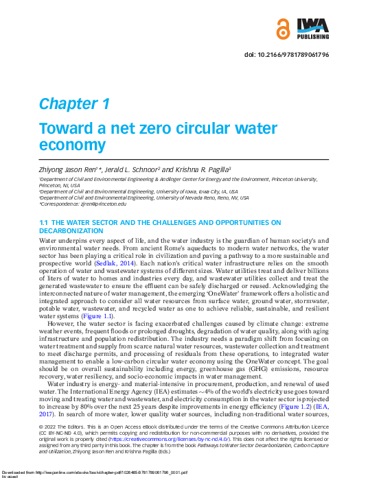 (PDF) Toward a net zero circular water economy