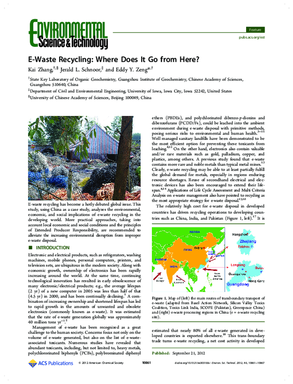 (PDF) E-Waste Recycling: Where Does It Go from Here?