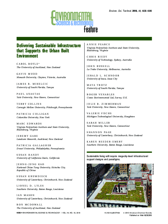 (PDF) Delivering Sustainable Infrastructure that Supports the Urban ...