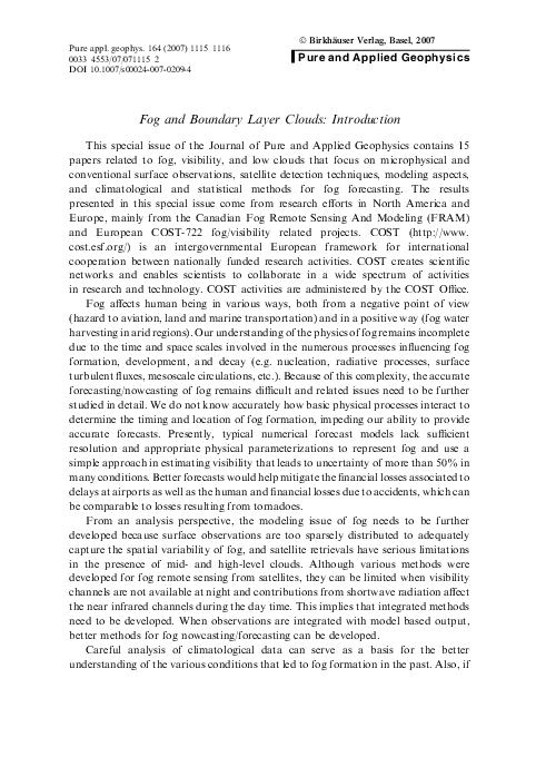 Pdf Fog And Boundary Layer Clouds Introduction