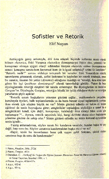 (PDF) Sofistler ve retorik