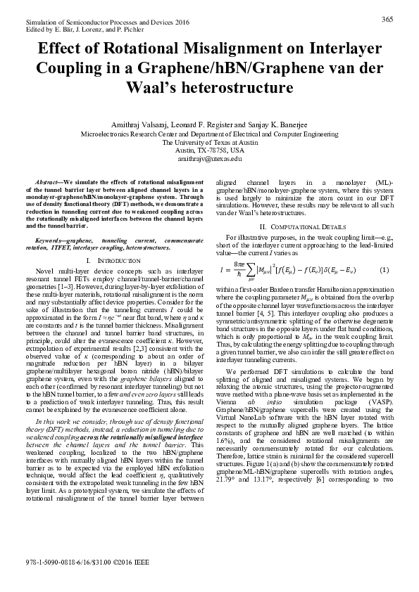 (PDF) Effect of rotational misalignment on interlayer coupling in a ...