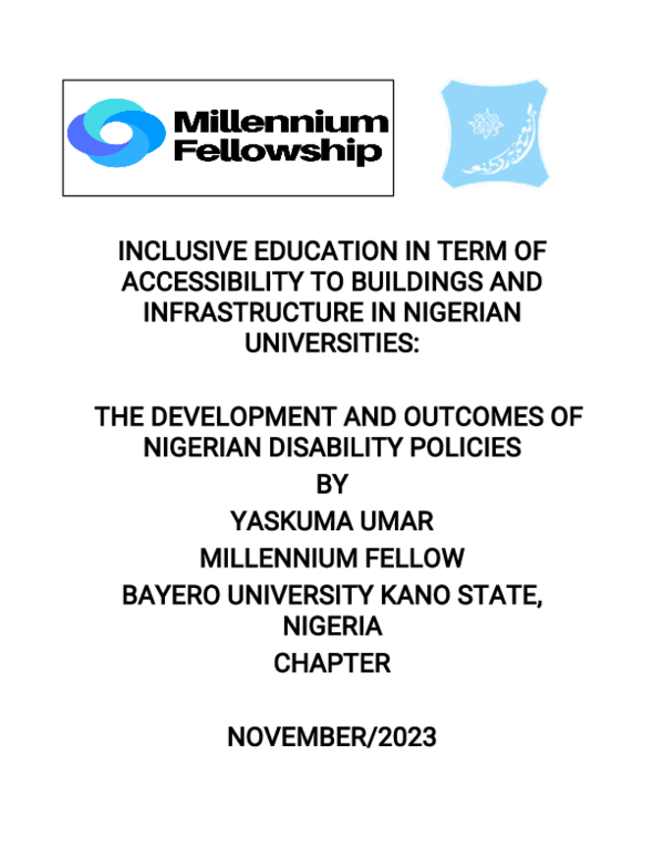 (PDF) INCLUSIVE EDUCATION IN TERM OF ACCESSIBILITY TO BUILDINGS AND INFRASTRUCTURE IN NIGERIAN ...